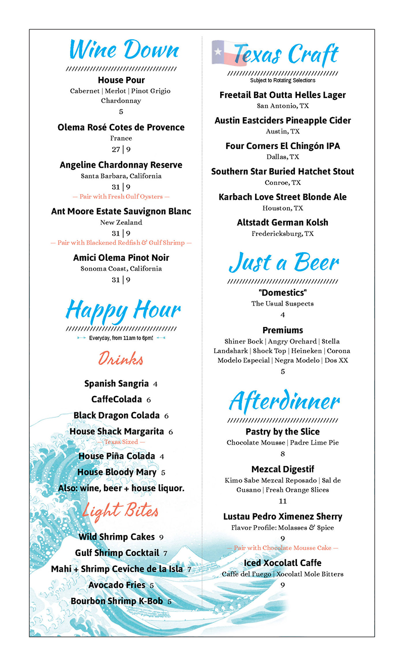 Painted Marlin Grille Menu